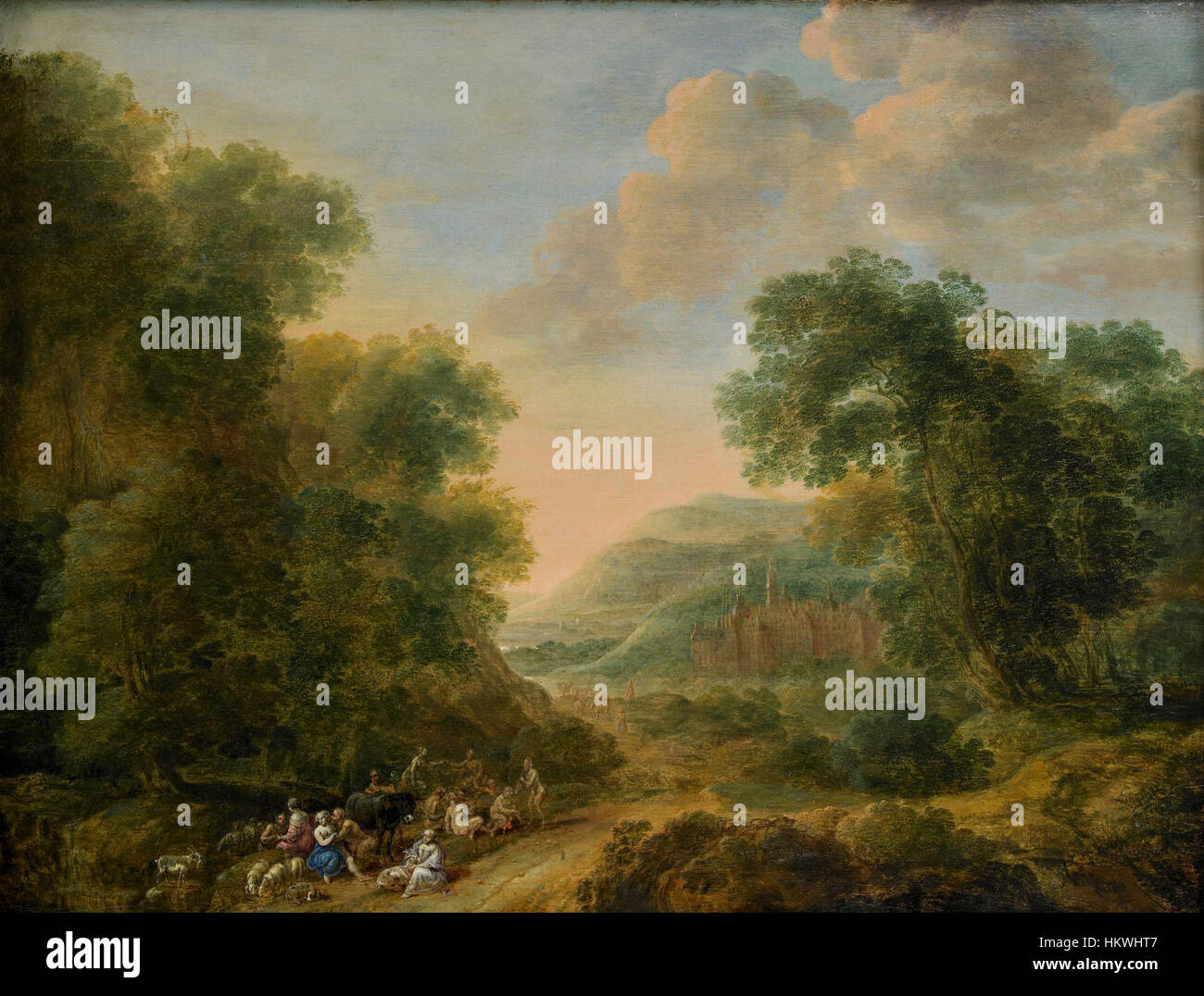 *Satyrs and Farmers on a Village Road* by Gillis Neyts portrays a ...