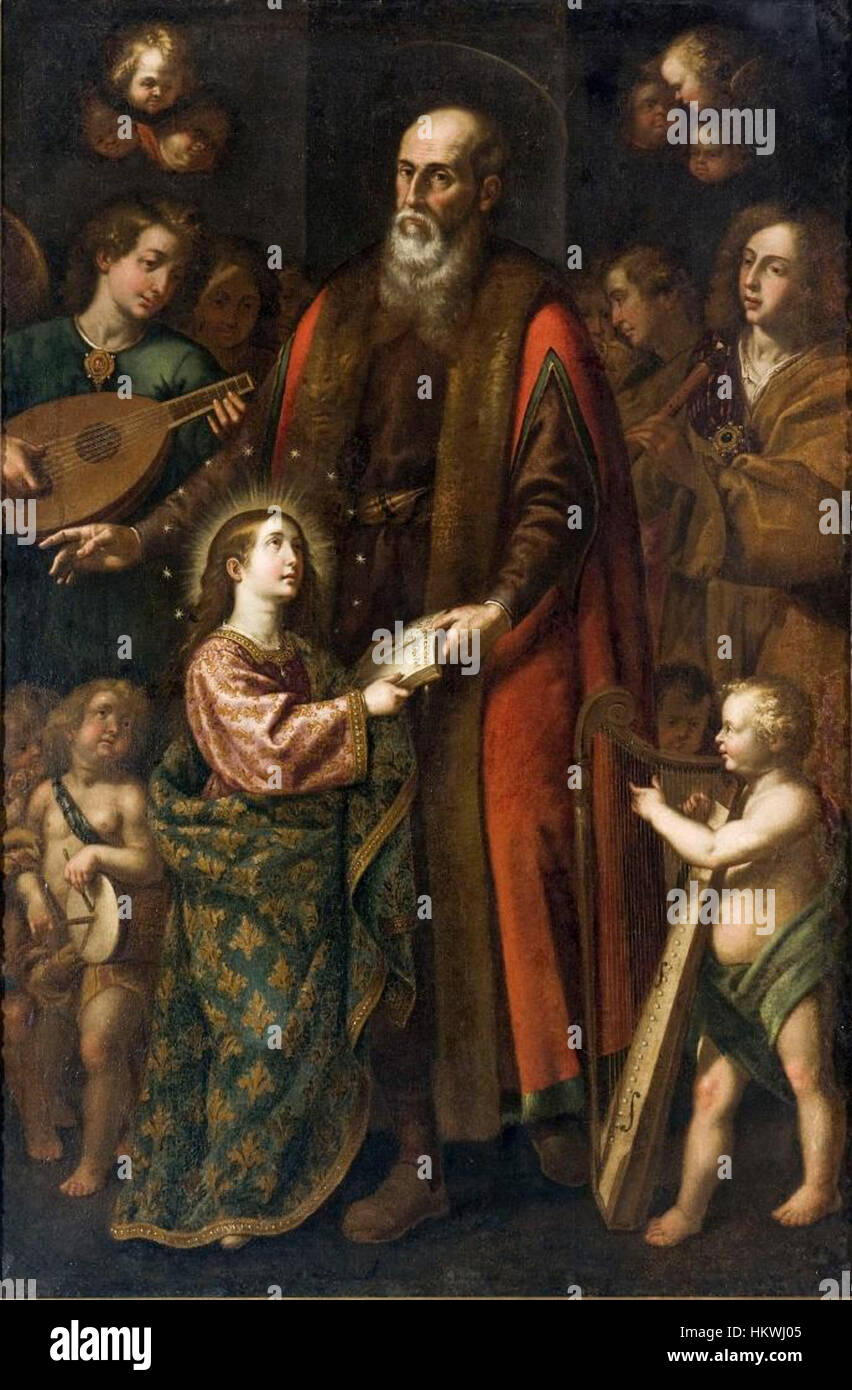 This artwork 'Gioacchino e la Vergine Maria Bambina' by Finoglio ...