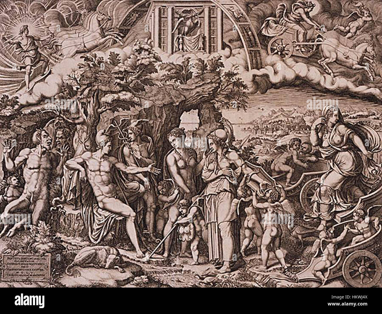 Giorgio Ghisi's 'The Judgment of Paris' depicts the mythological scene ...