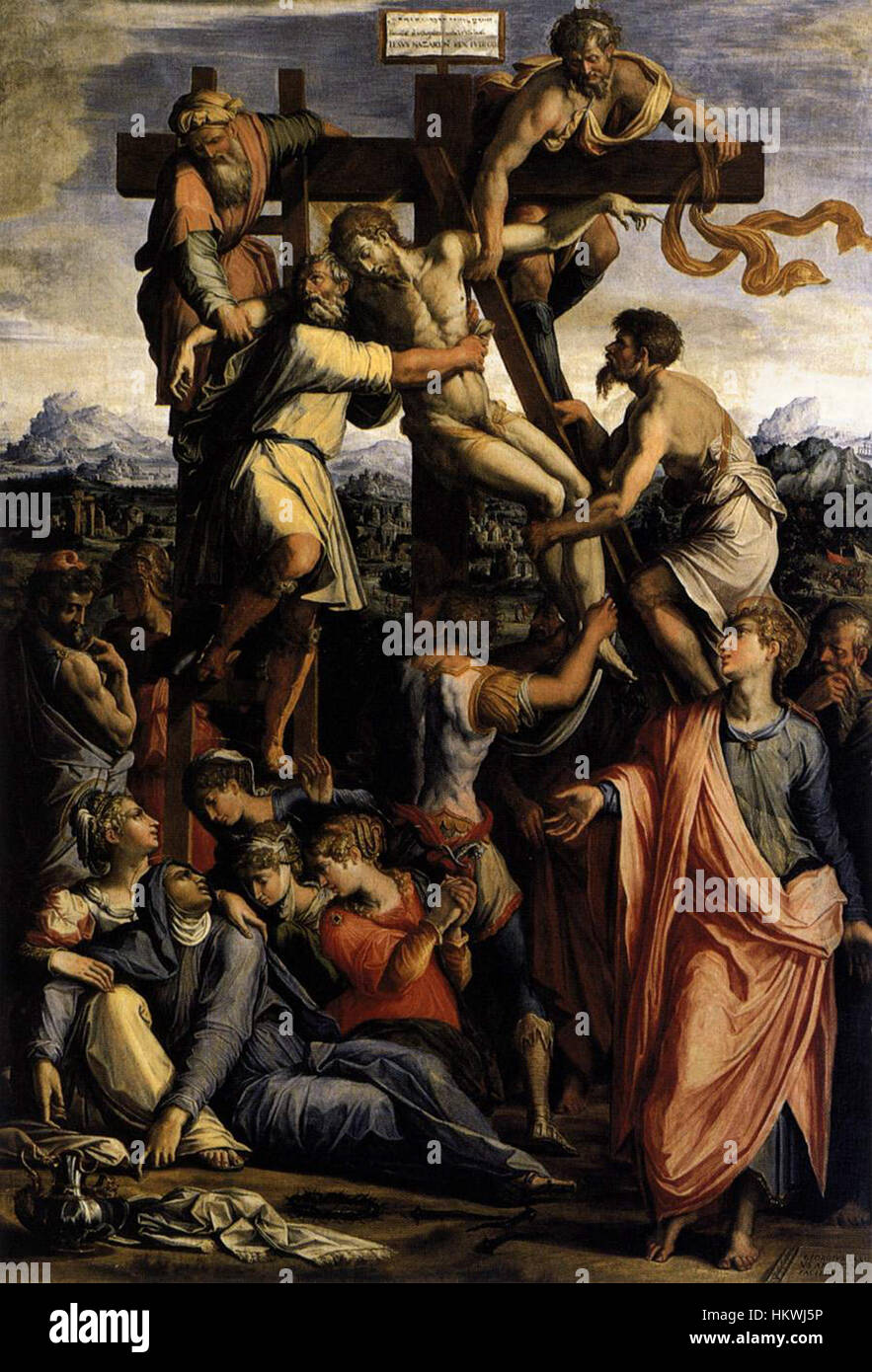 Giorgio Vasari’s 'Deposition from the Cross' depicts the moment when ...