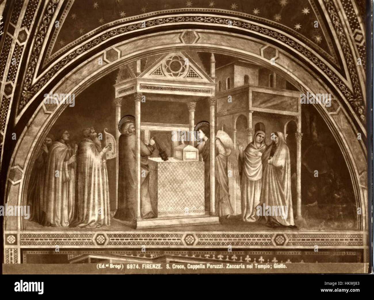 'Annuncio a Zaccaria' by Giotto, with 19th-century repaints ...