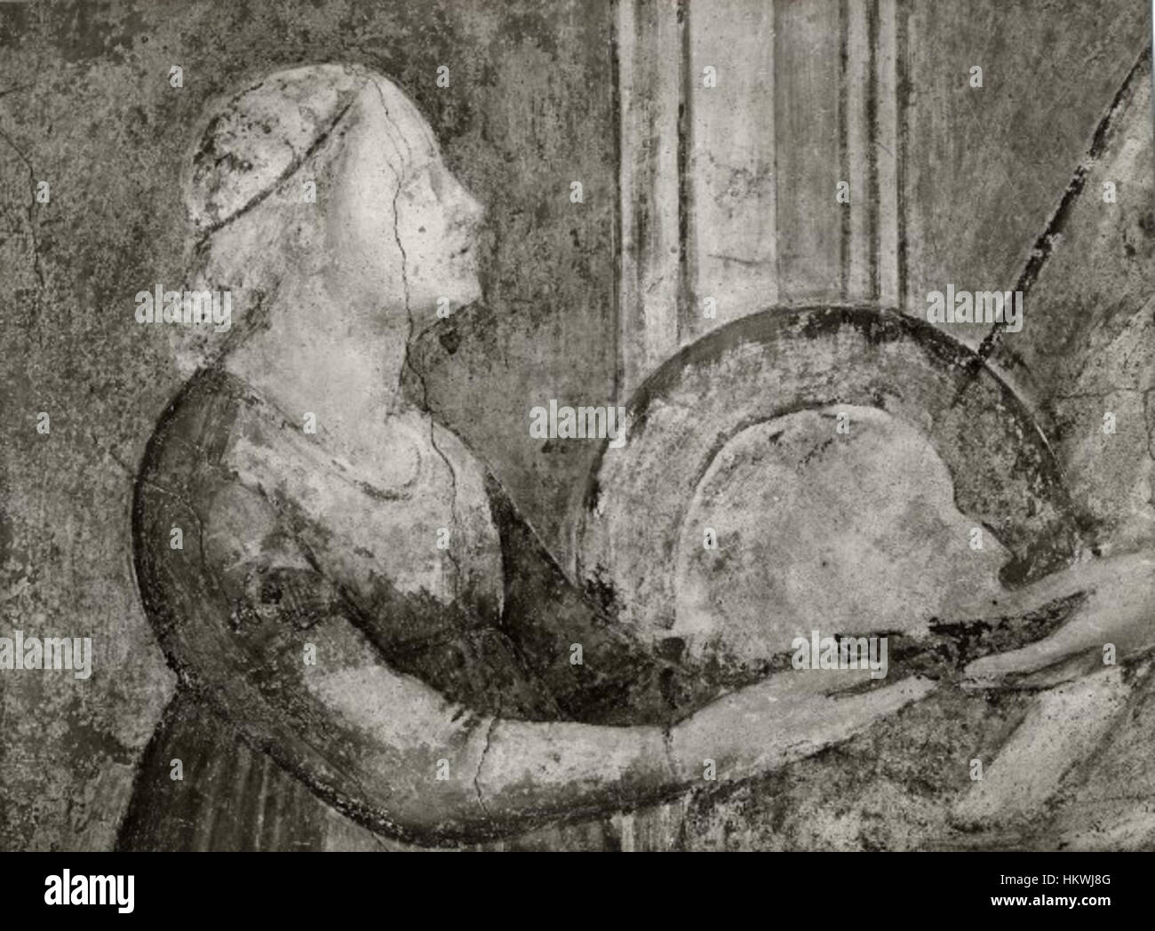 This artwork by Giotto, titled 'Banchetto di Erode 11,' depicts a scene ...