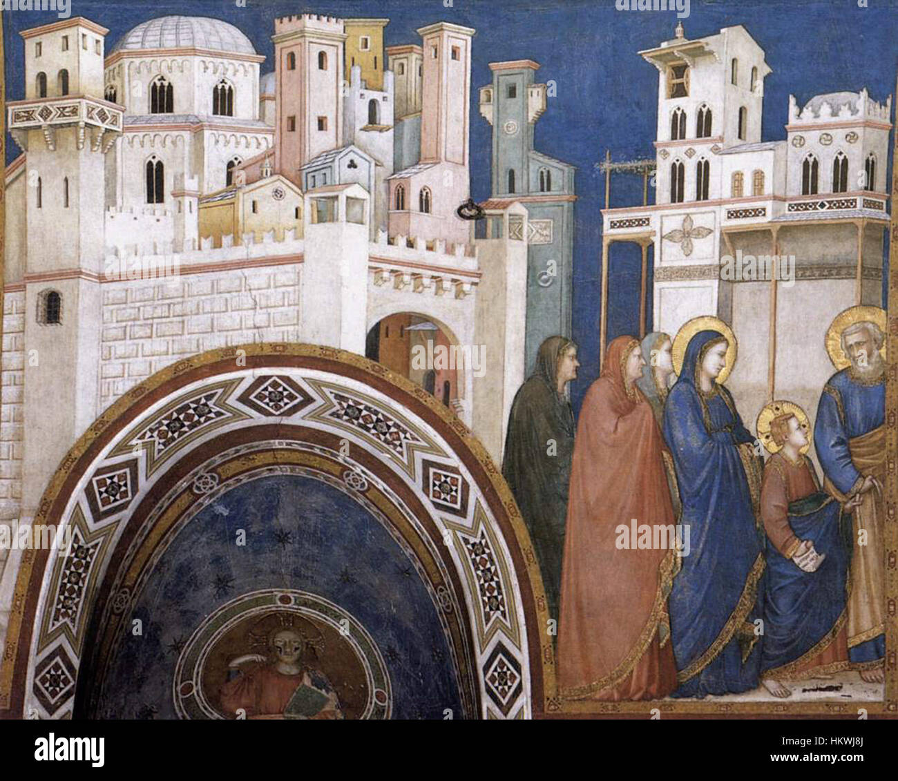 A fresco by Giotto in the Lower Church of Assisi, depicting the Return ...