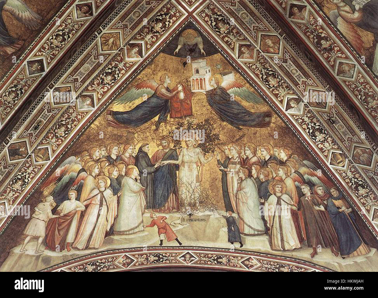 This fresco by Giotto, located in the Lower Church of Assisi, depicts ...