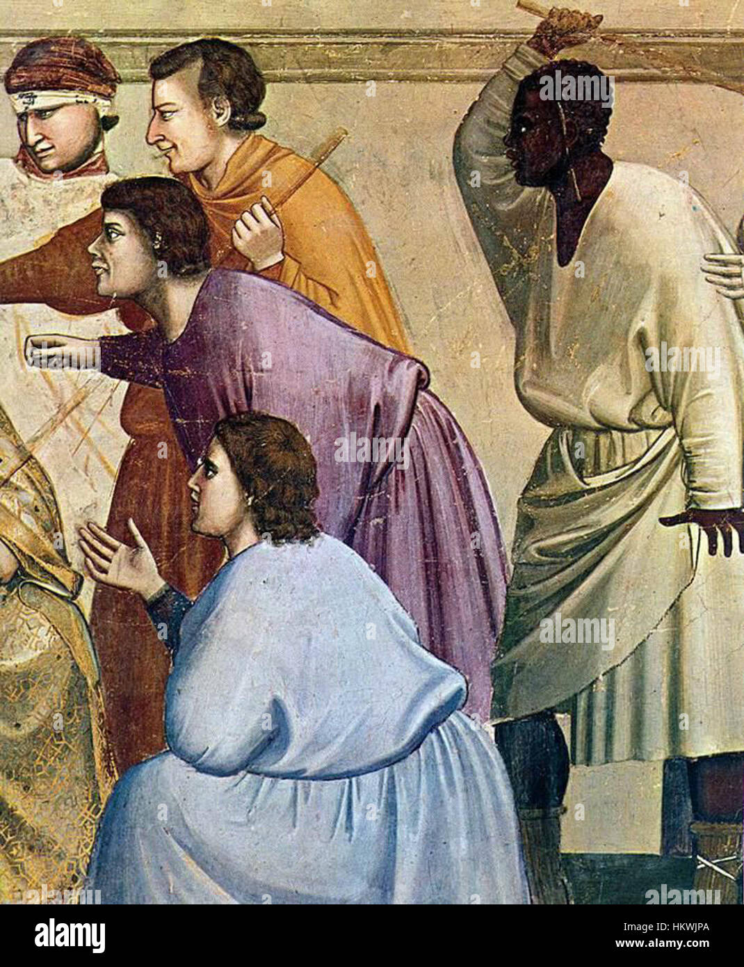 This detail from Giotto di Bondone's painting 'The Flagellation ...