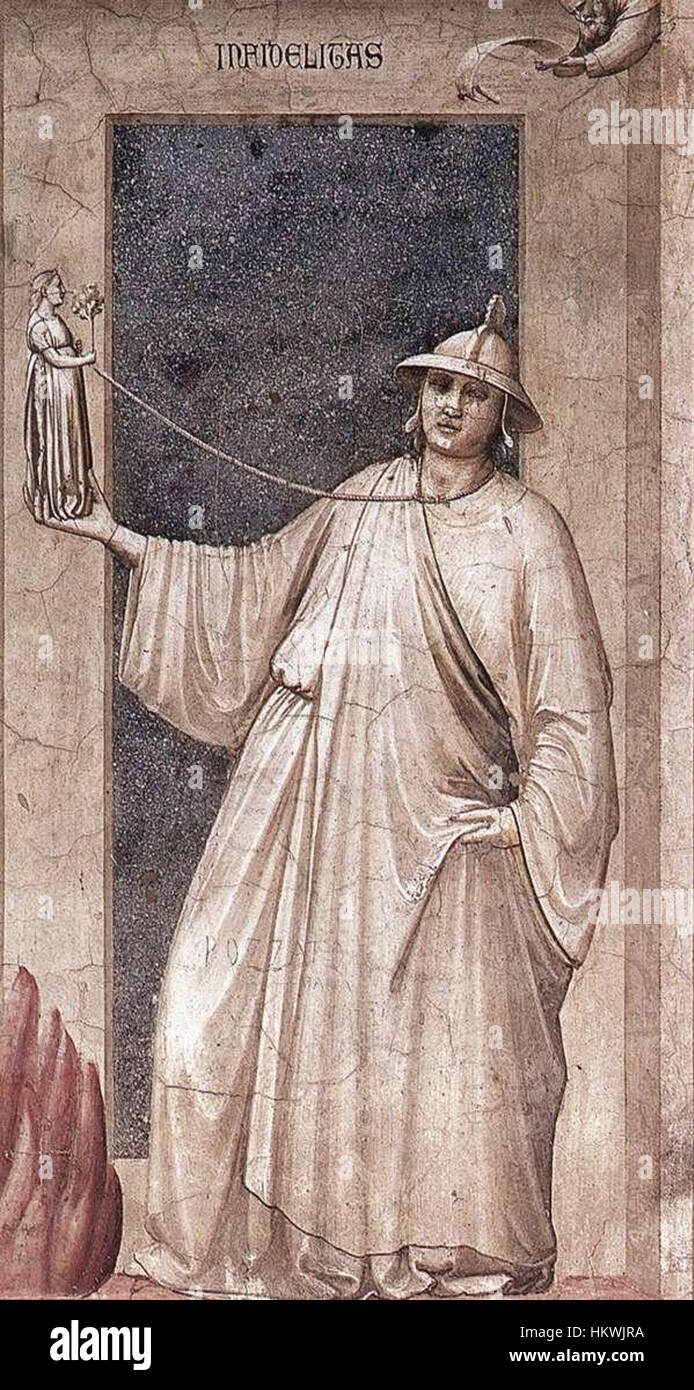 Giotto di Bondone’s painting 'The Seven Vices – Infidelity' explores ...