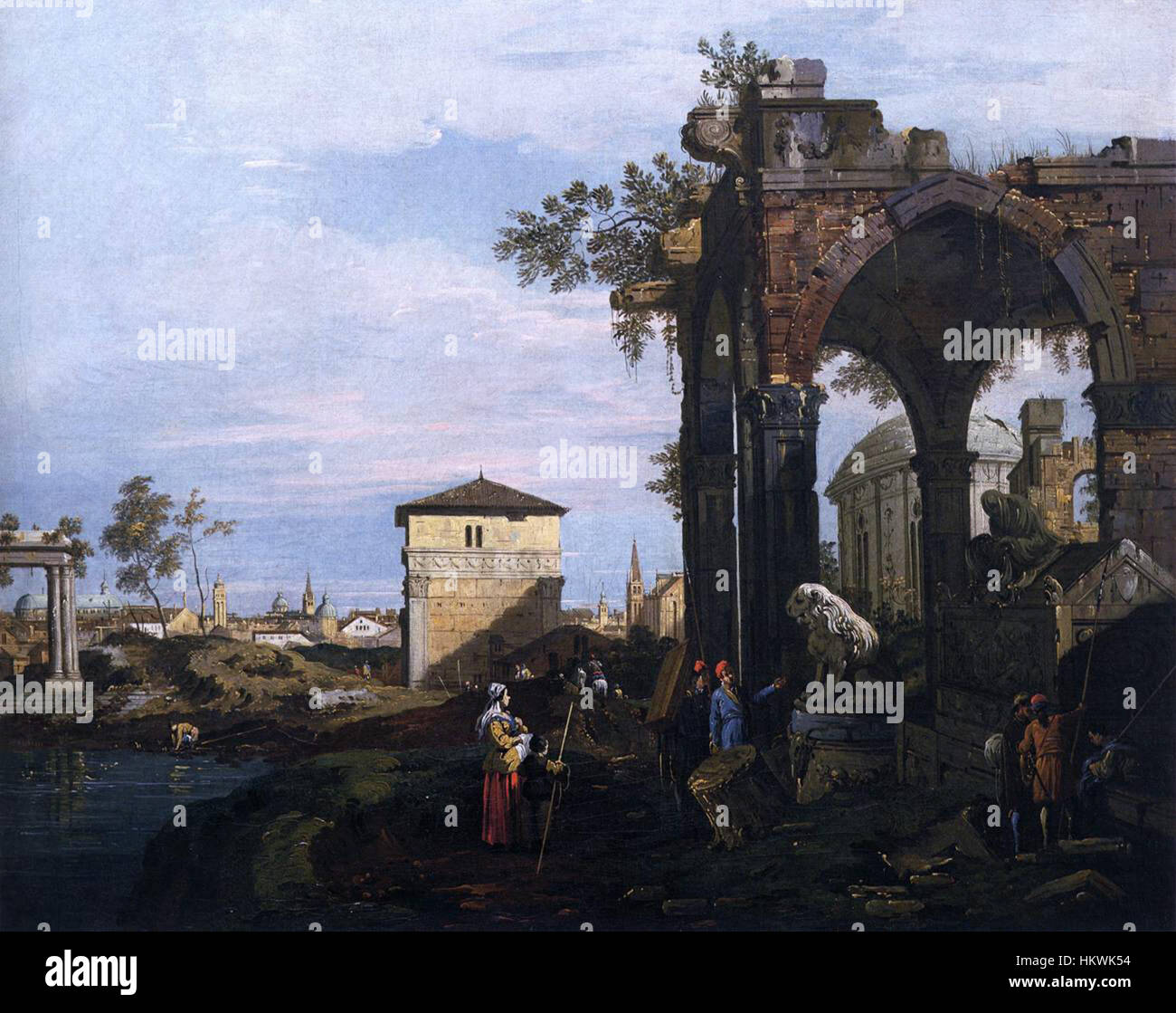 'Capriccio with Ruins and Porta Portello' by Giovanni Antonio Canal ...