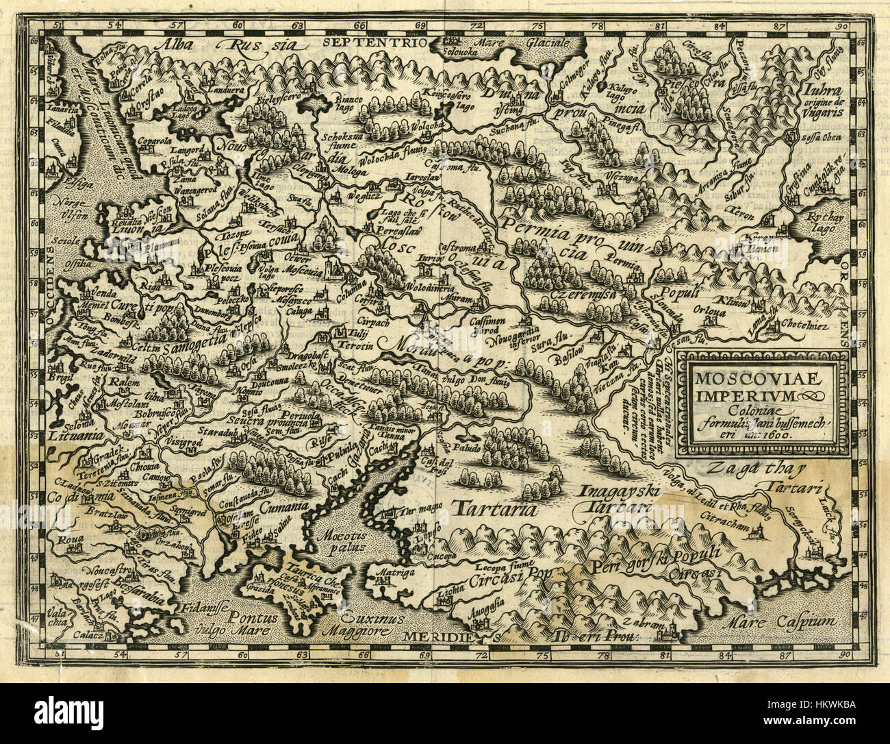 This 1608 map by Giovanni Antonio Magini depicts the Russian Empire ...