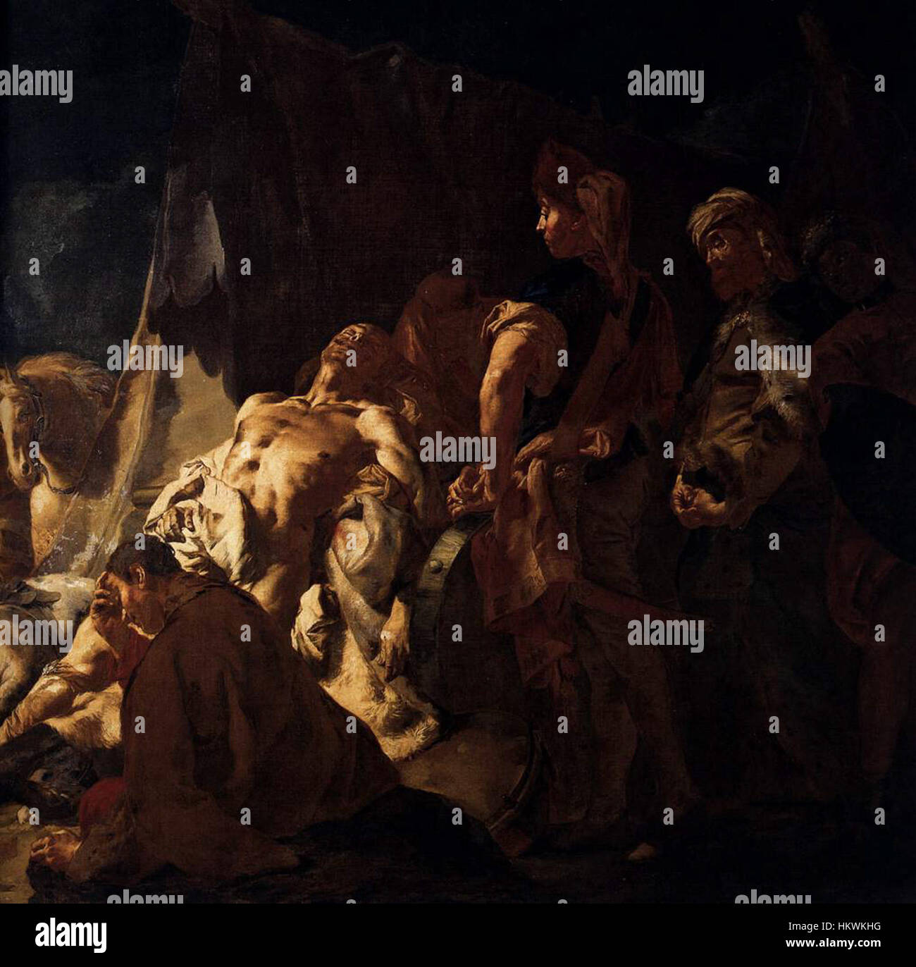 A detailed section of Giovanni Battista Piazzetta’s painting 'The Death ...