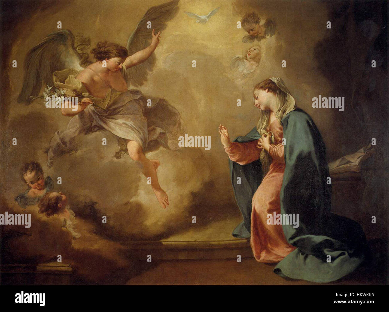 Giovanni Battista Pittoni's painting *Annunciation* is a masterpiece of ...