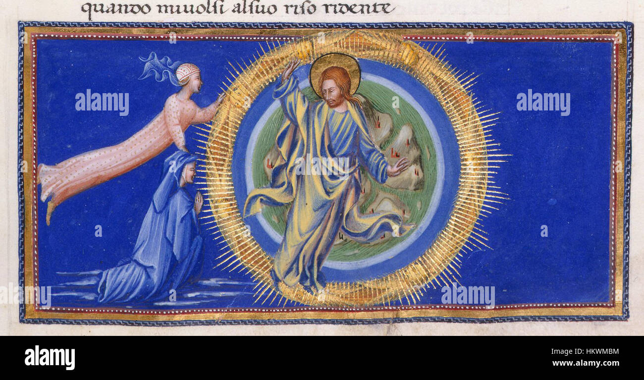 Giovanni di Paolo's *Paradiso* (The Paradise) depicts Christ the ...