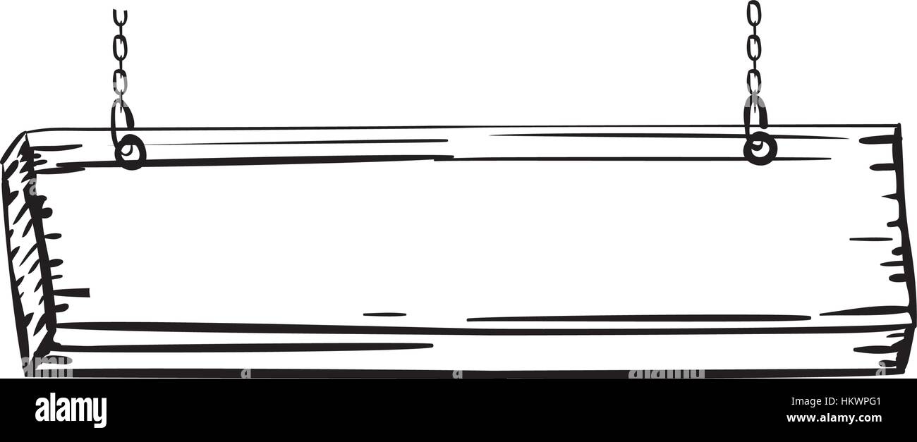 rectangle silhouette hanging wooden placard flat icon design . Vector ...