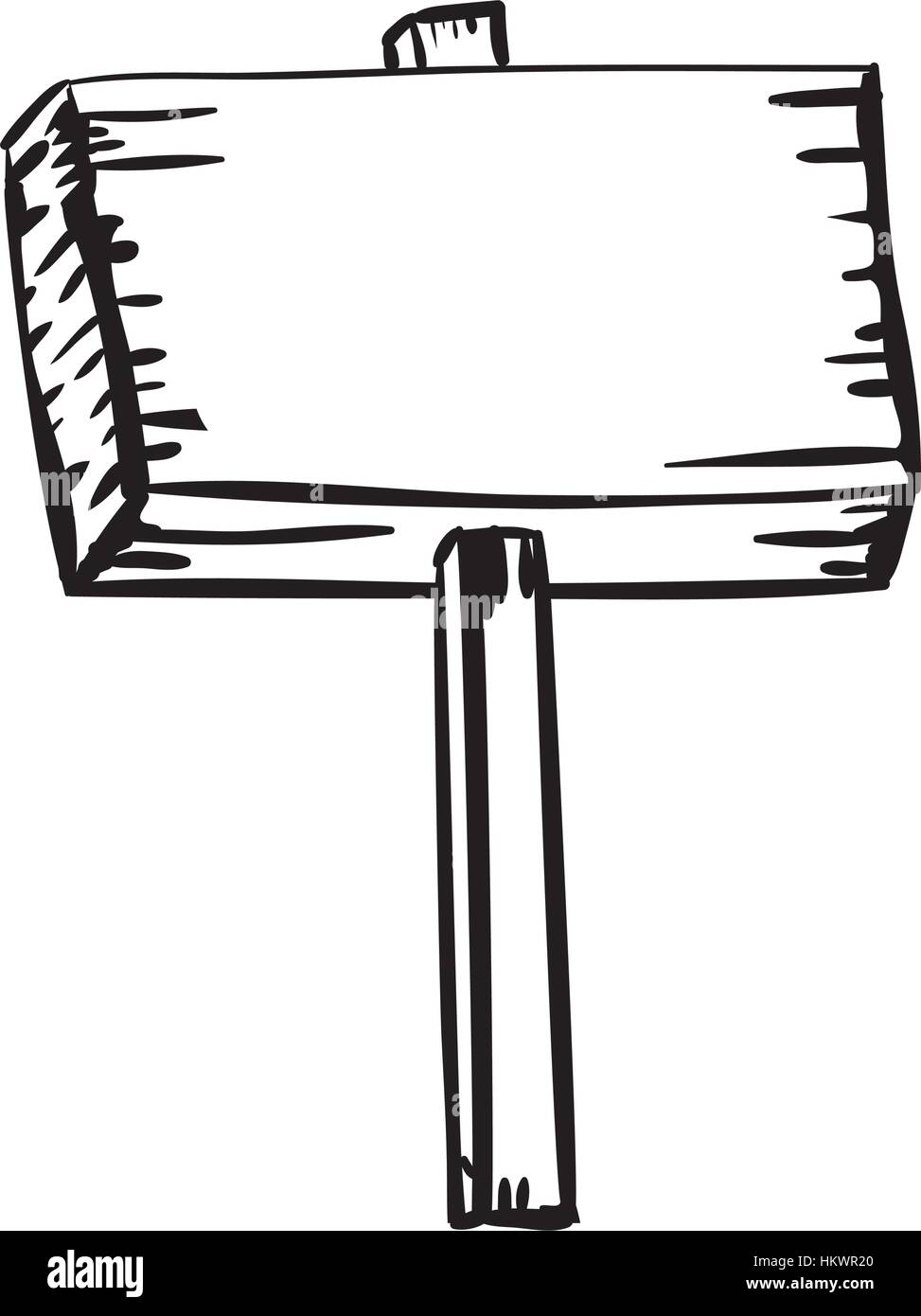 silhouette wooden placard with stake vector illustration Stock Vector ...