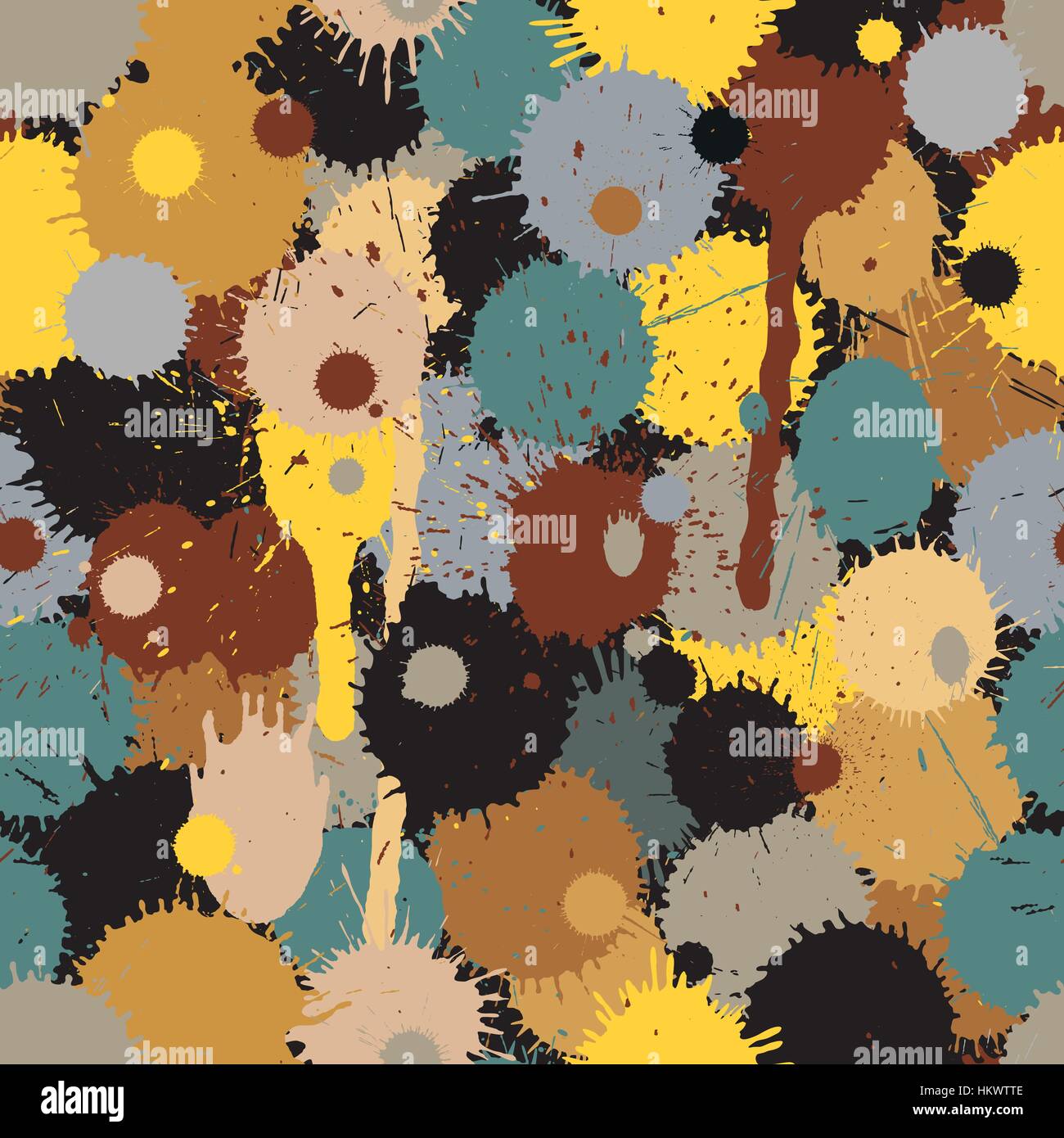 Vector seamless tile of camouflage color paint drops pattern Stock ...