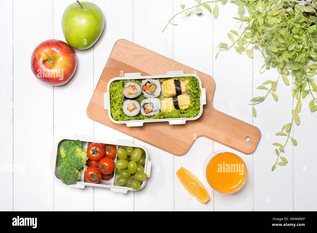 Bento box with different food, fresh veggies and fruits Stock Photo - Alamy