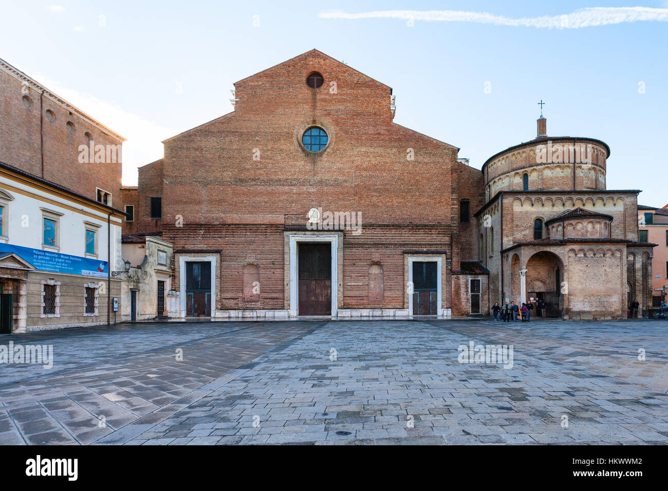 PADUA, ITALY - NOVEMBER 1, 2012: front view of Basilica with baptistery ...