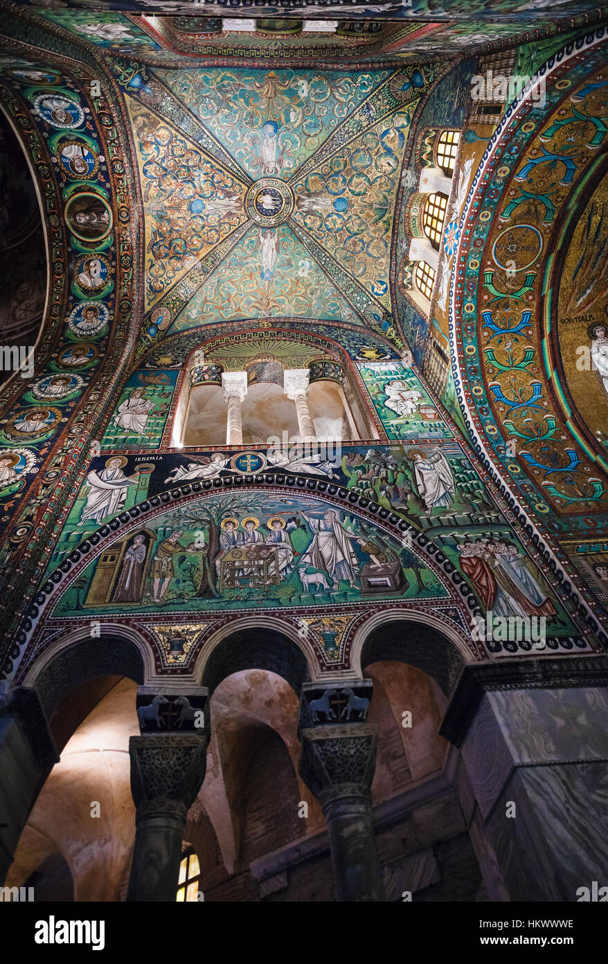 RAVENNA, ITALY - NOVEMBER 4, 2012: hall of Basilica San Vitale in ...