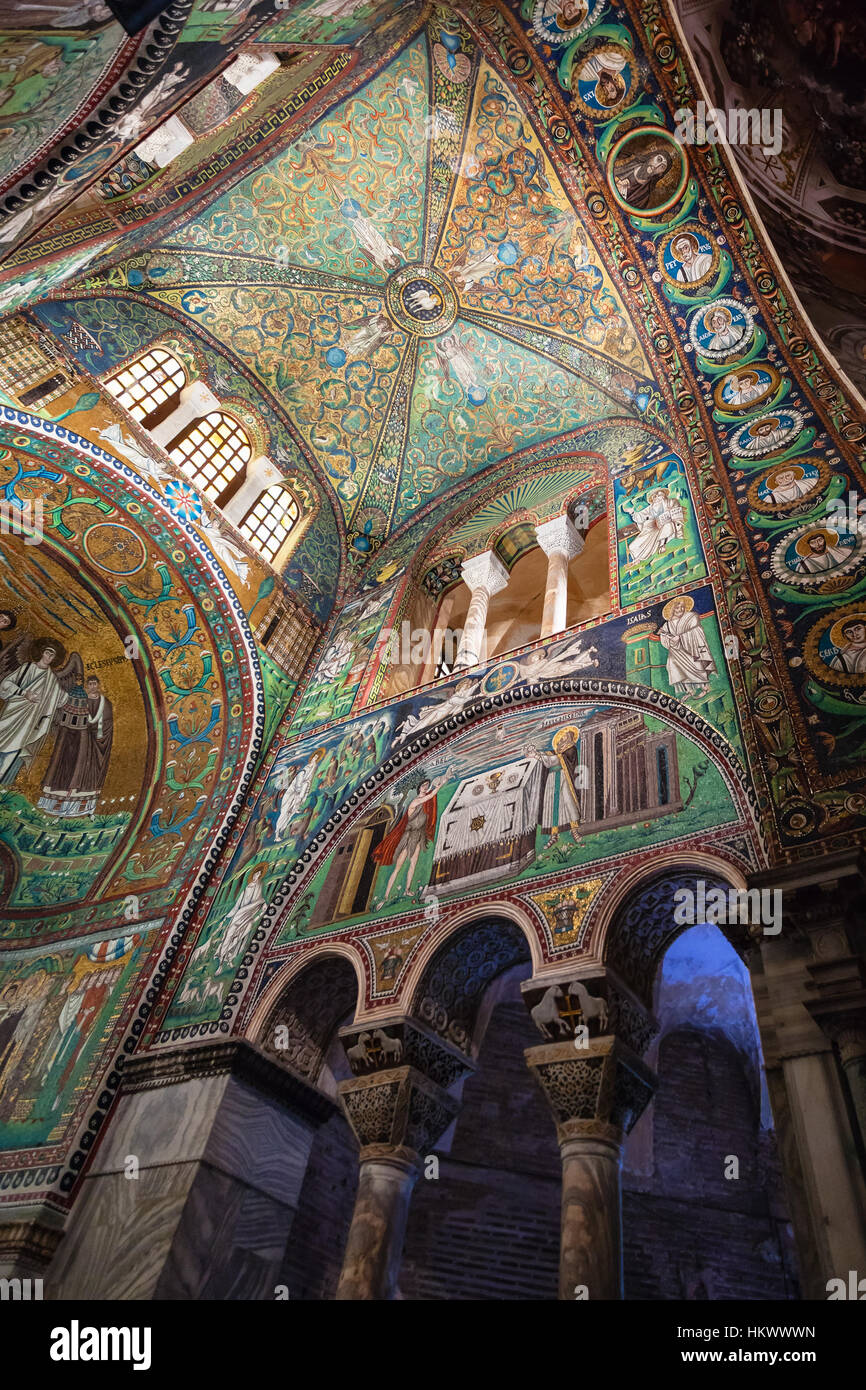 RAVENNA, ITALY - NOVEMBER 4, 2012: decorations in Basilica San Vitale ...
