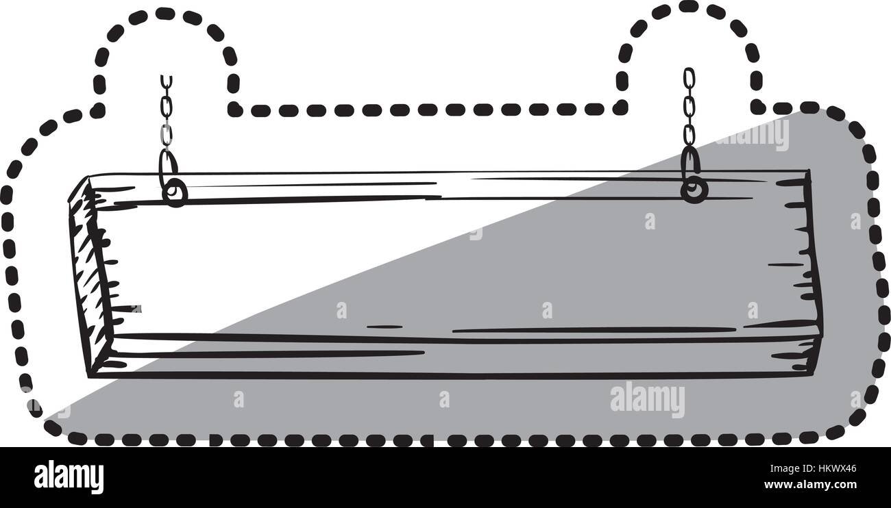 sticker rectangle silhouette hanging wooden placard flat icon design ...