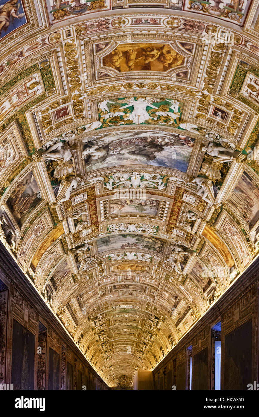 Map room vatican ceiling hi-res stock photography and images - Alamy