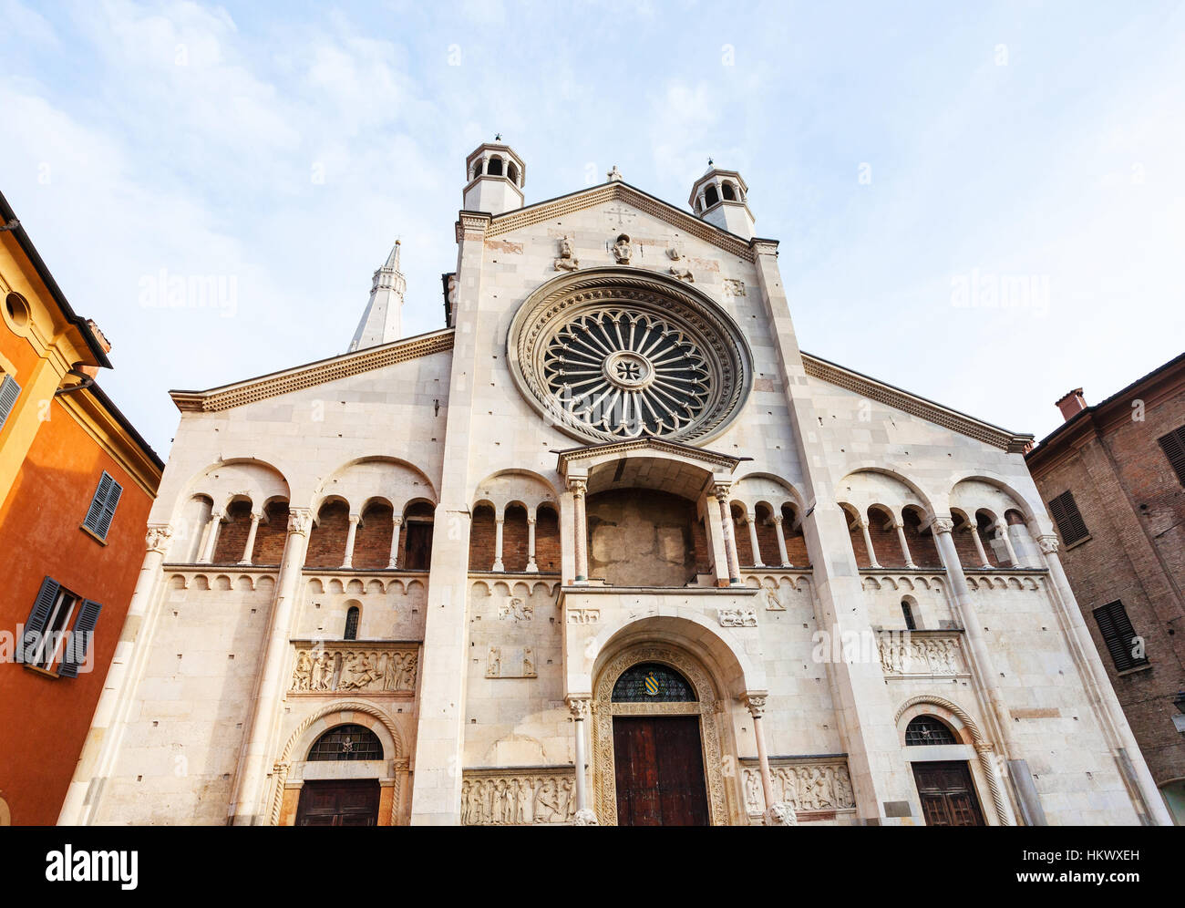 travel to Italy - facade of Modena Cathedral in Modena city Stock Photo ...