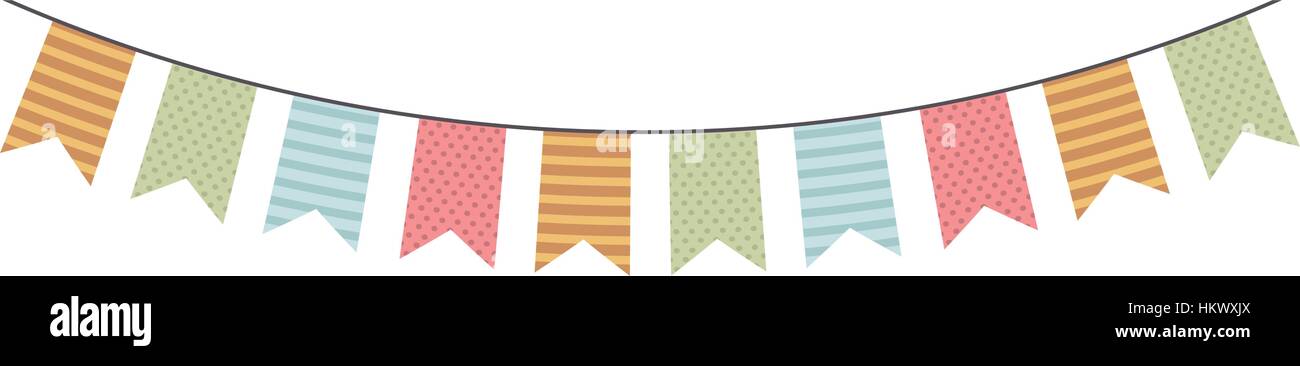 colorful festoon flags hanging icon design vector illustration Stock ...