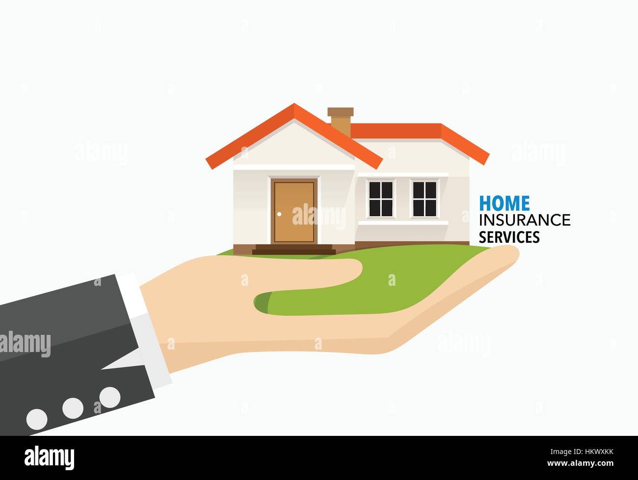 Home insurance business service. Vector illustration concept of ...