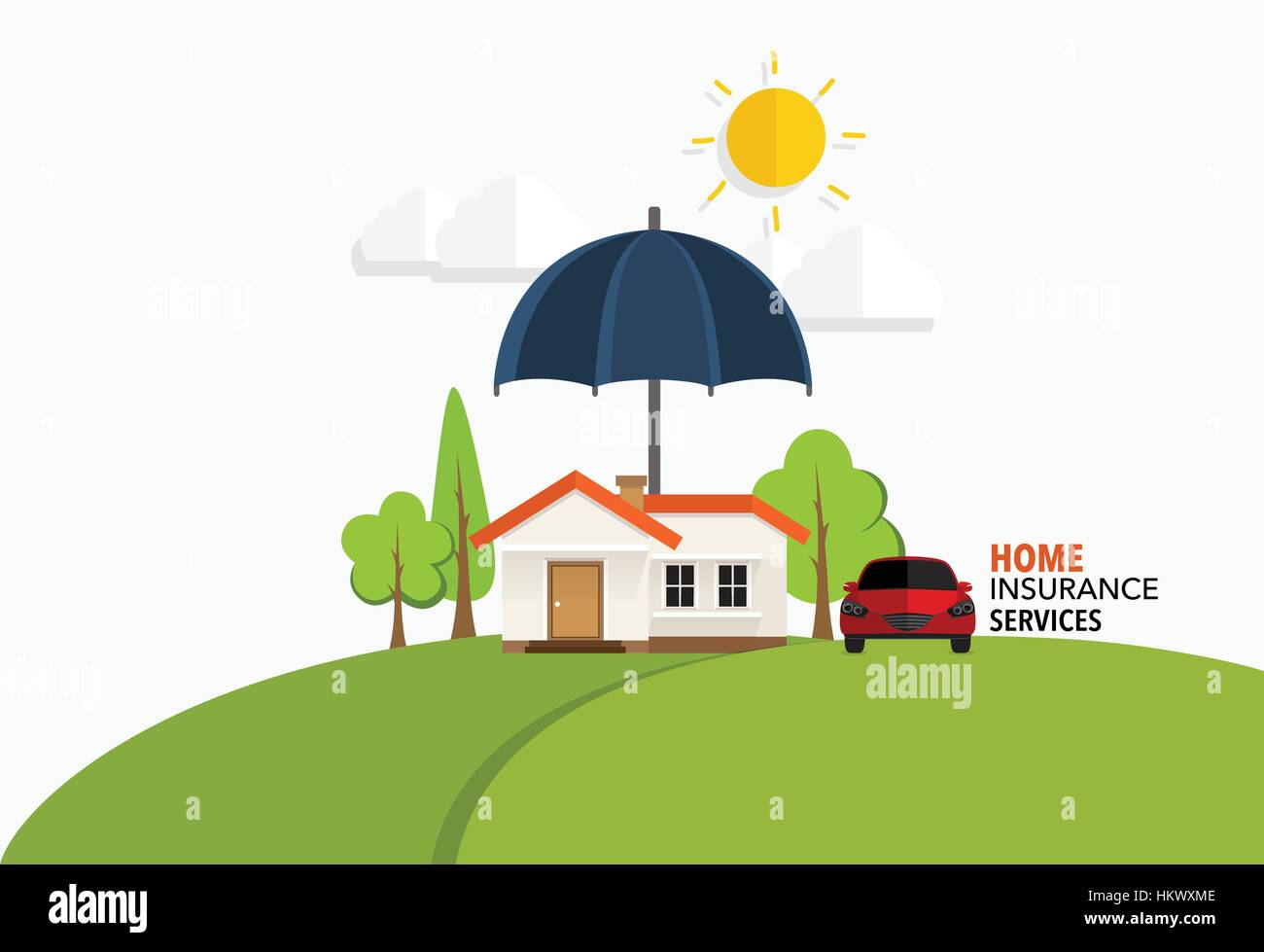 Home insurance business service. Vector illustration concept of ...