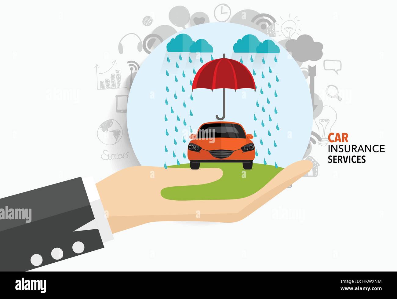 Car insurance business service. Vector illustration concept of ...