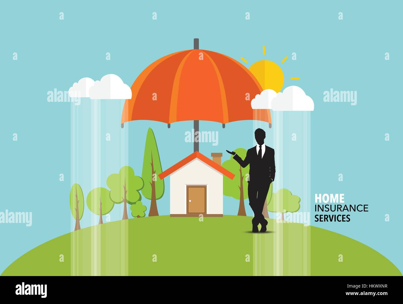Home insurance business service. Vector illustration concept of ...