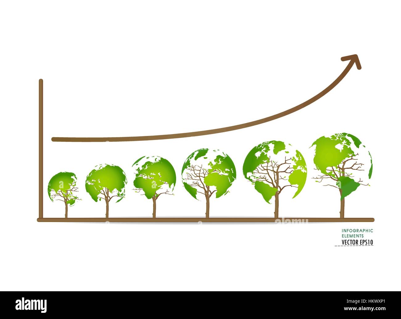 Green economy concept : Graph of growing sustainable environment with ...