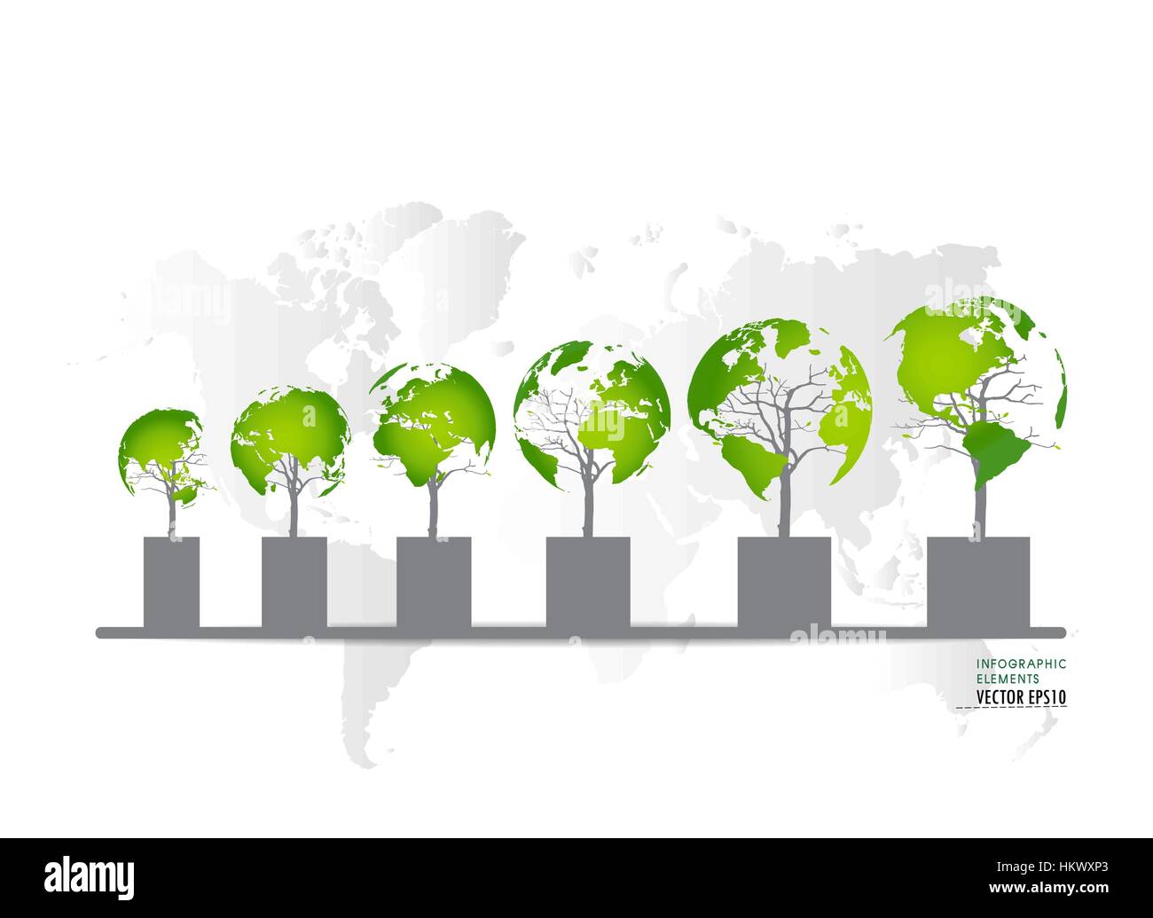 Green Economy Concept Graph Of Growing Sustainable Environment With