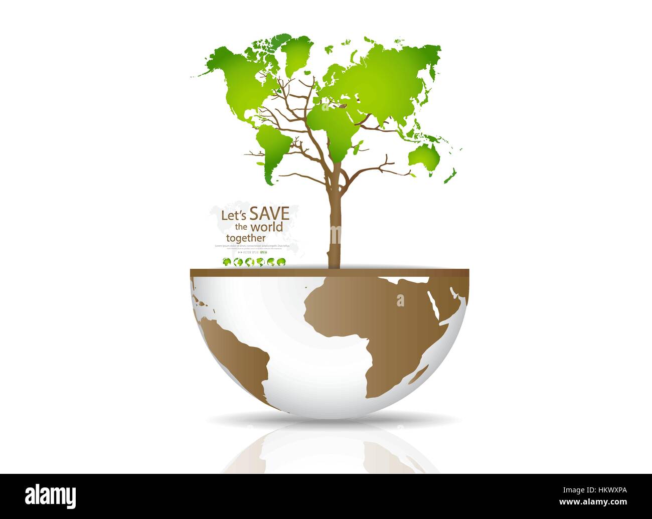 Tree on a globe. Vector illustration Stock Vector Image & Art - Alamy