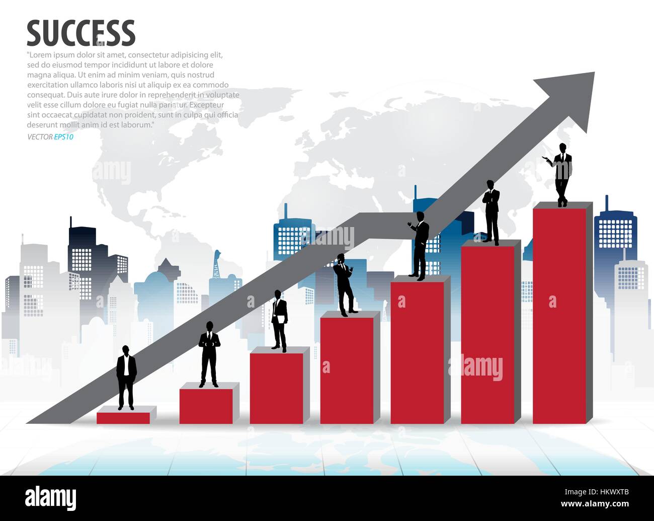 Businessman standing on graph. Vector illustration Stock Vector Image ...