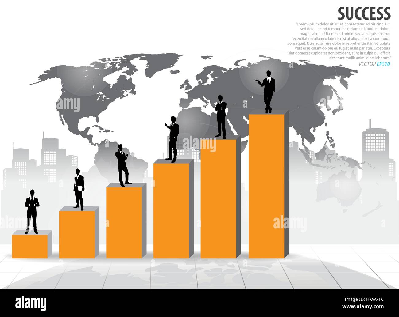 Businessman standing on graph. Vector illustration Stock Vector Image ...