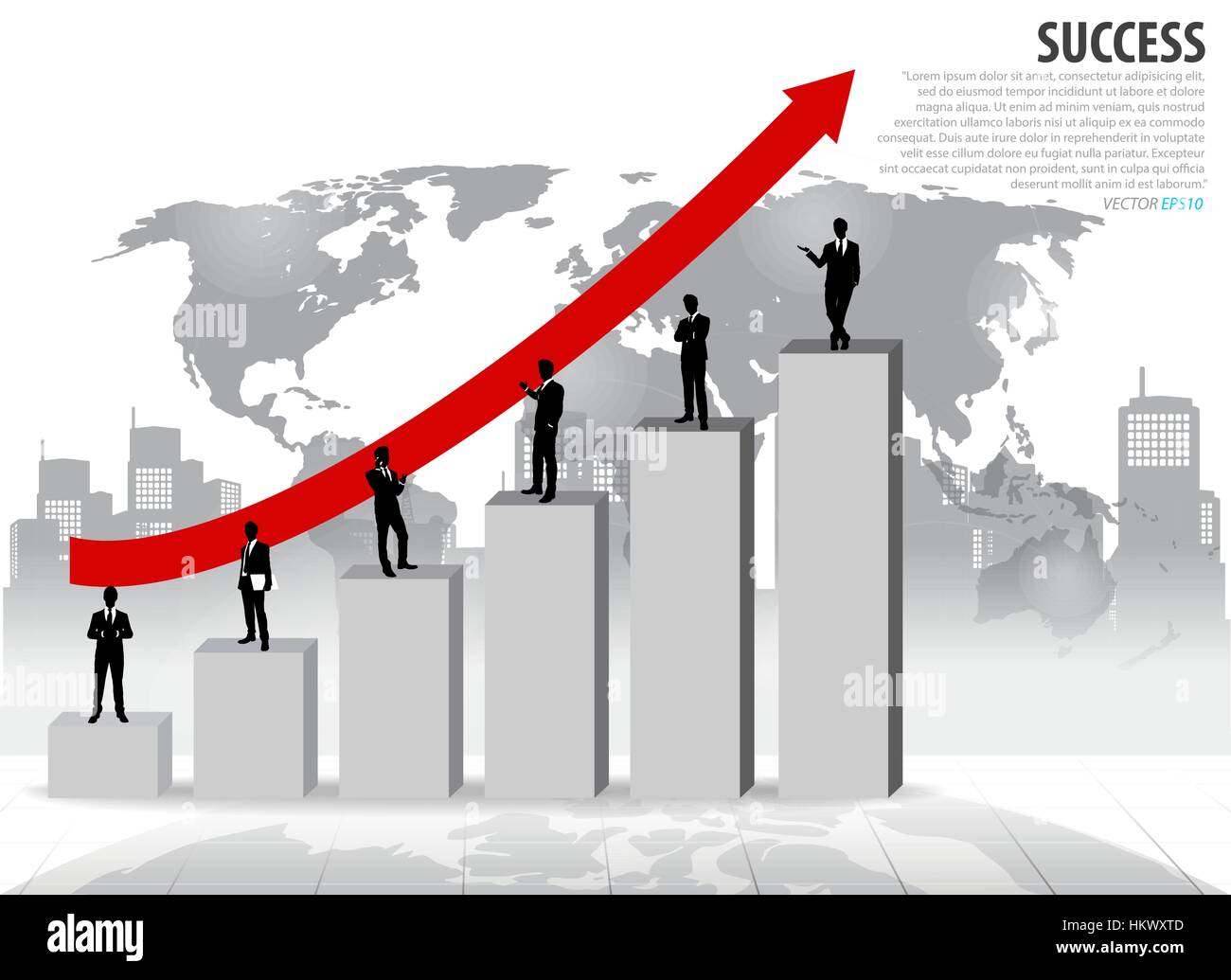 Businessman standing on graph. Vector illustration Stock Vector Image ...