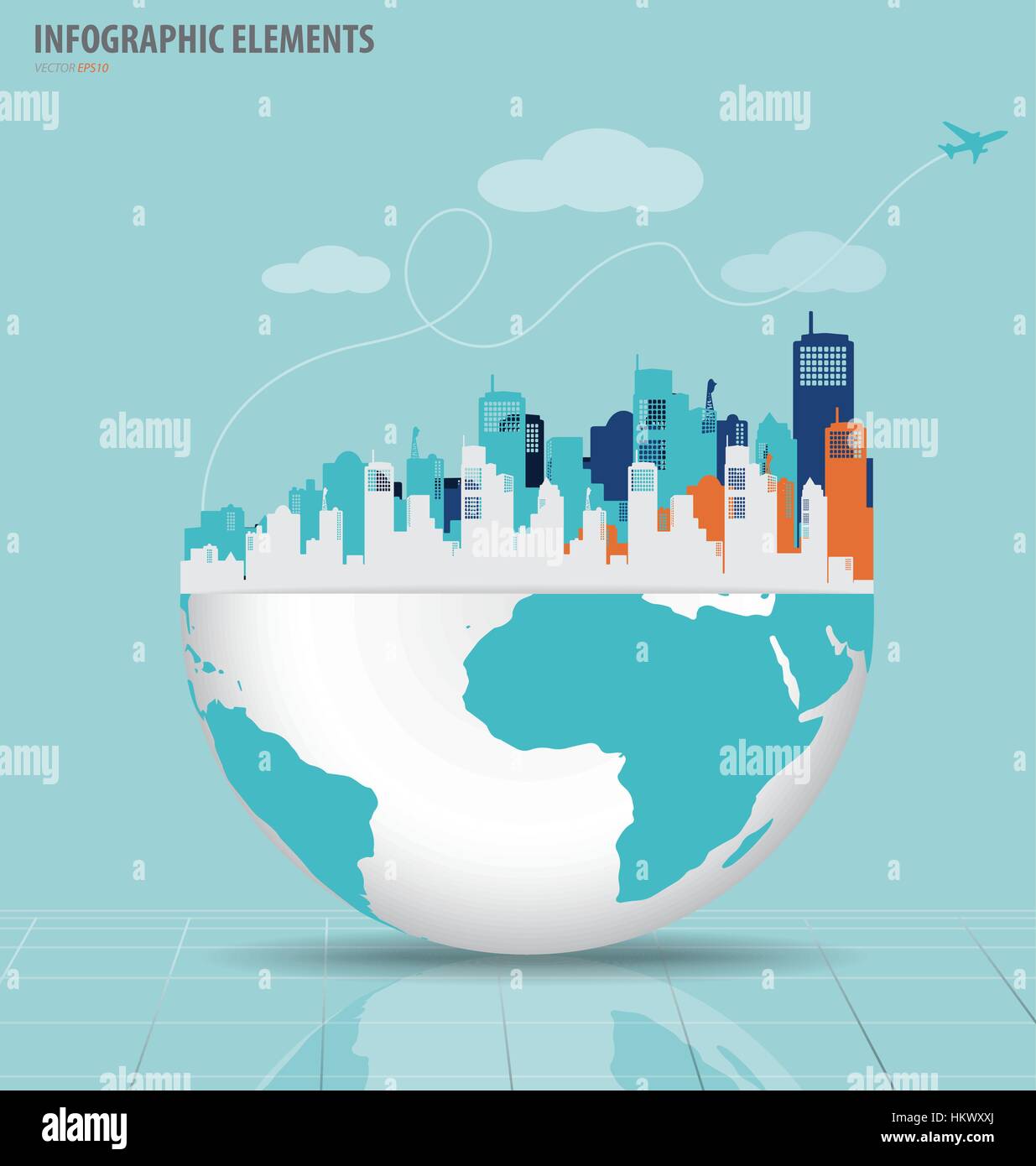 City with modern design globe. Vector illustration Stock Vector Image ...