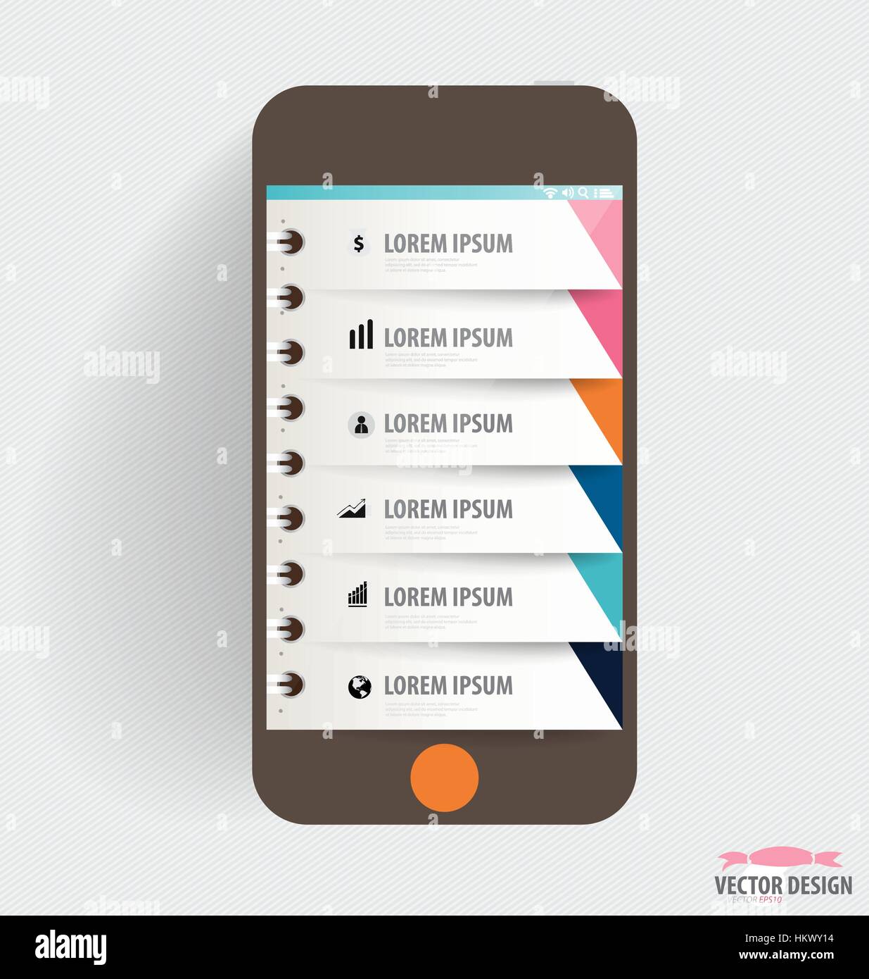 Infographic design template. Touchscreen device with colorful ...