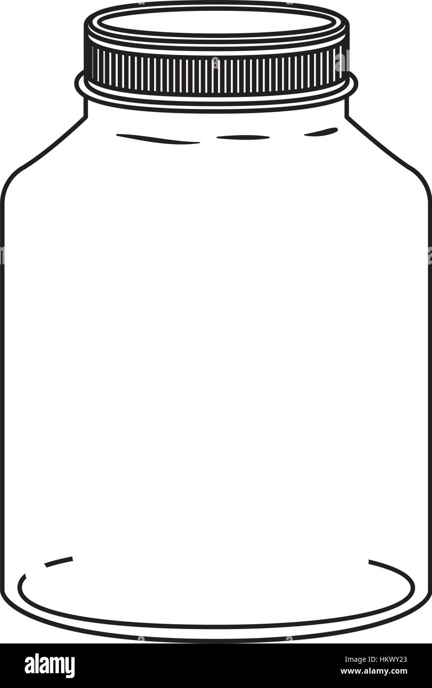 silhouette glass wide container with lid vector illustration Stock ...