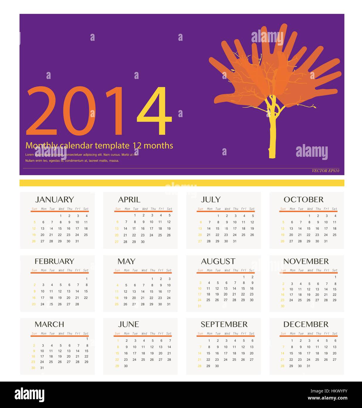 January 2014 calendar Stock Vector Images - Alamy