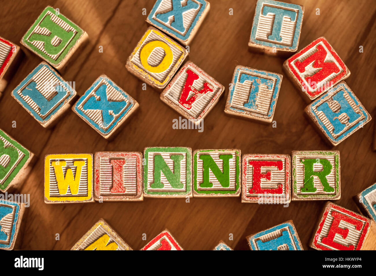 Childs wooden play building blocks hi-res stock photography and images ...