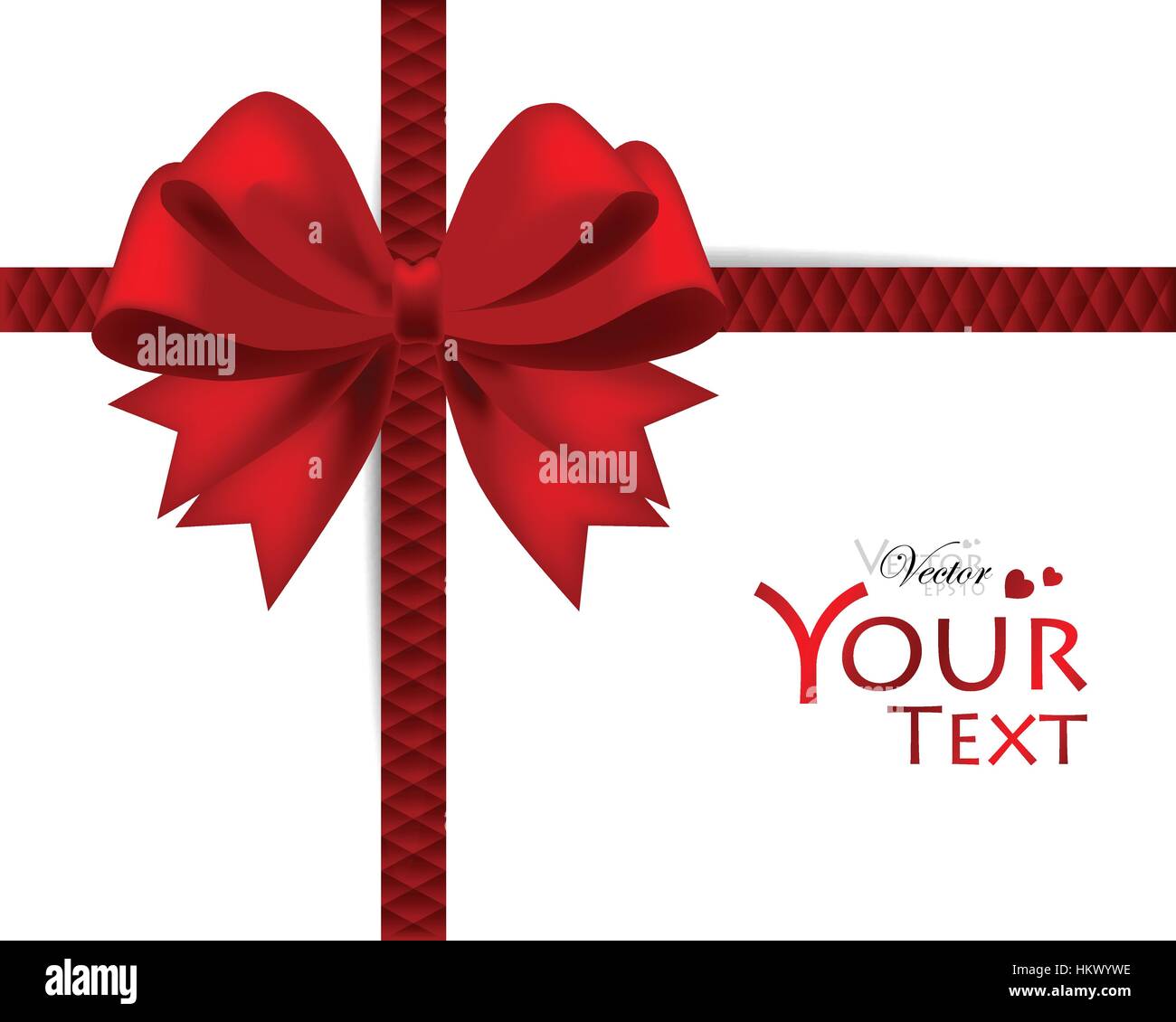 Gift card and invitation with ribbon. Vector illustration Stock Vector ...