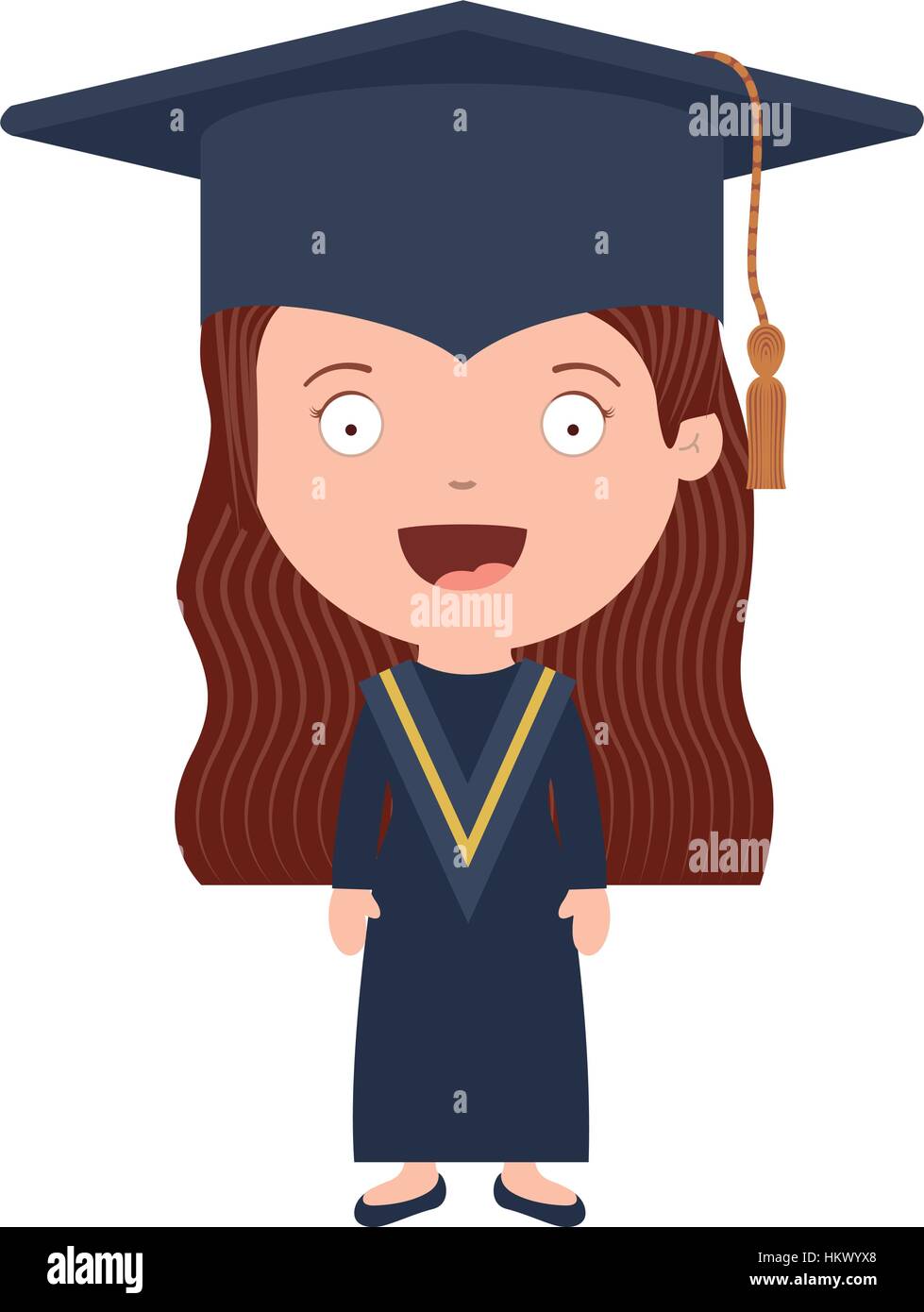 silhouette girl with graduation outfit vector illustration Stock Vector ...