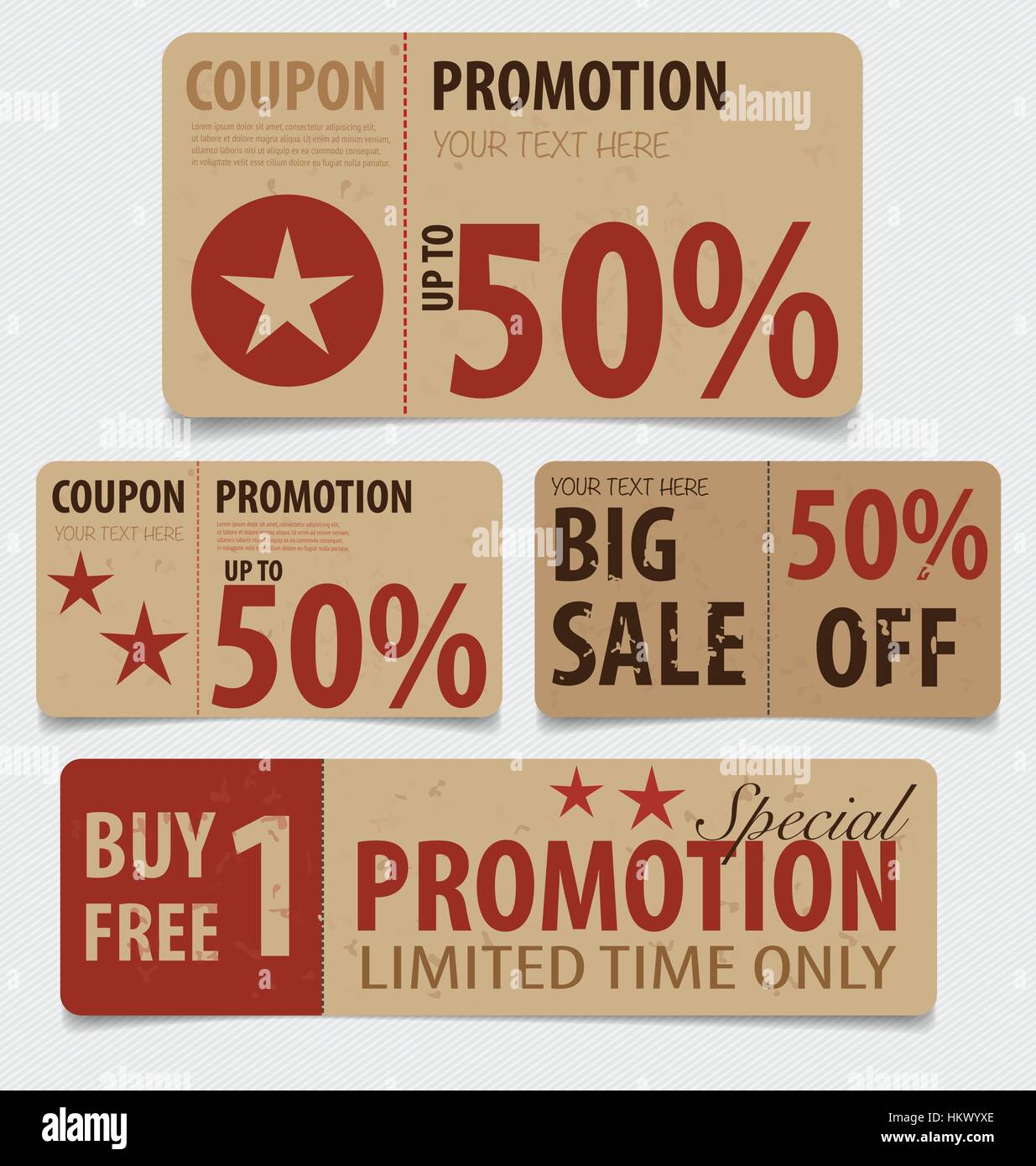 Sale Coupon, voucher, tag. Vintage Style template Design vector ...