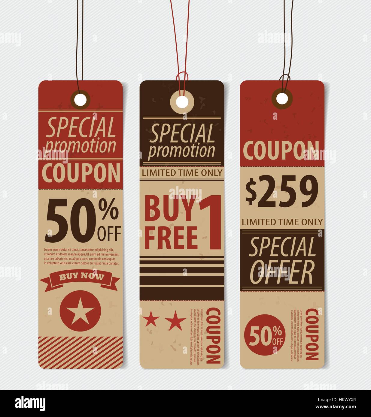 Price tag, sale coupon, voucher. Vintage Style template Design vector ...
