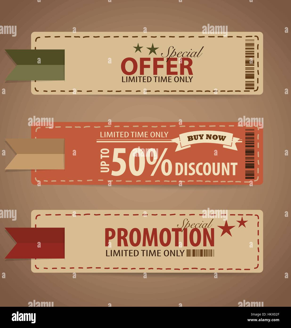 Sale Coupon, voucher, tag. Vintage Style template Design vector ...