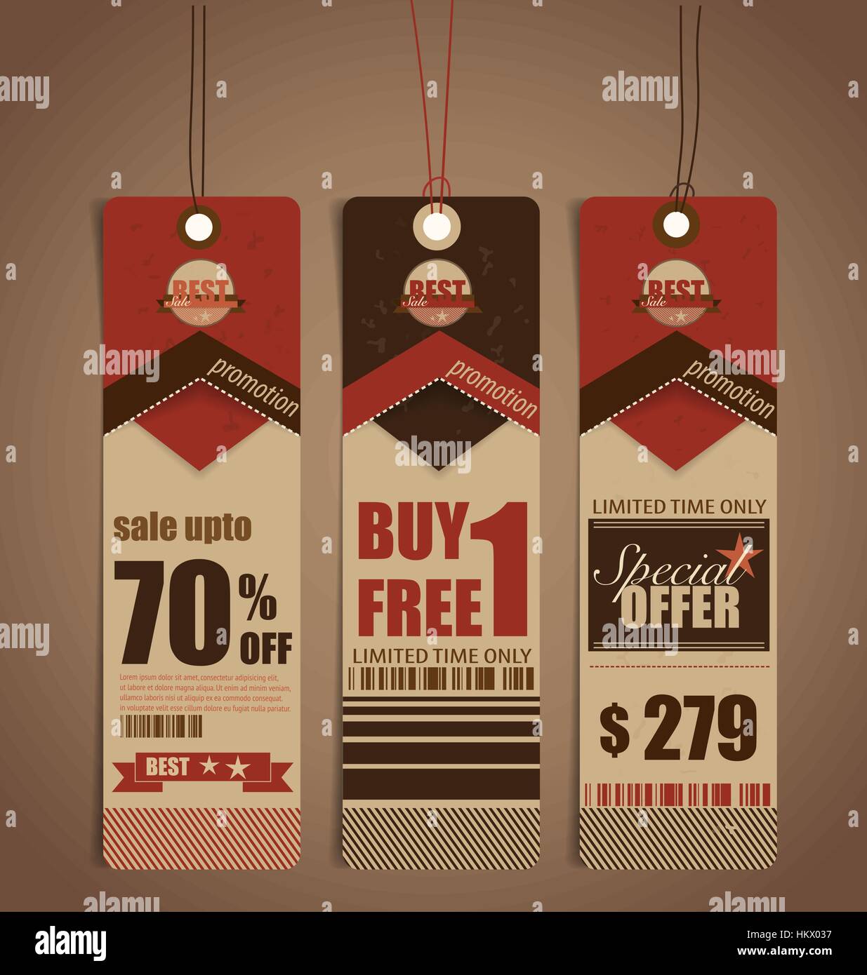 Price tag, sale coupon, voucher. Vintage Style template Design vector ...