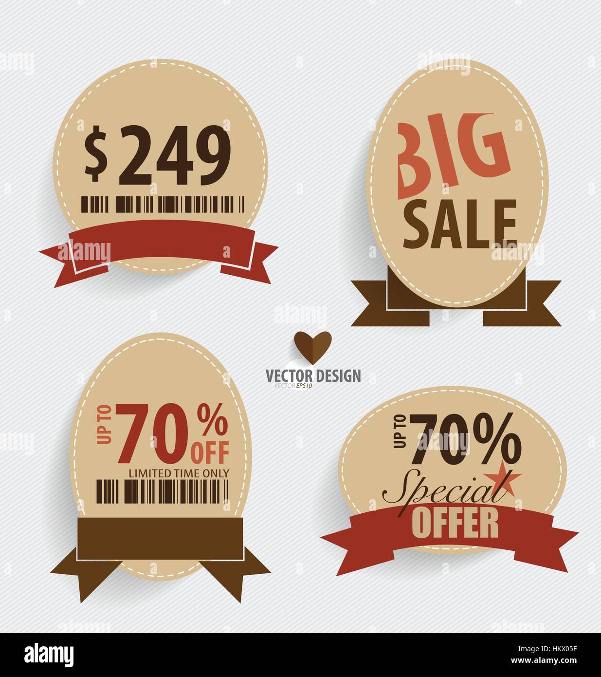 Sale Coupon, voucher, tag. Vintage Style template Design vector ...