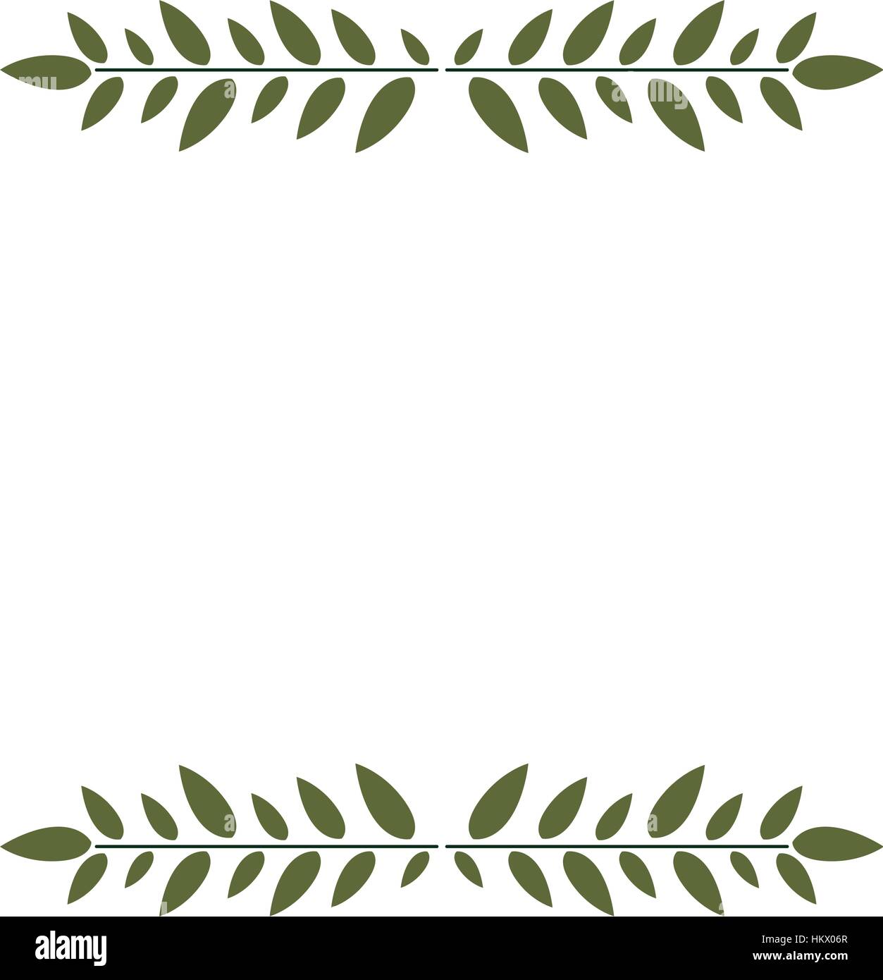 sheet with border of branchs with leaves vector illustration Stock ...