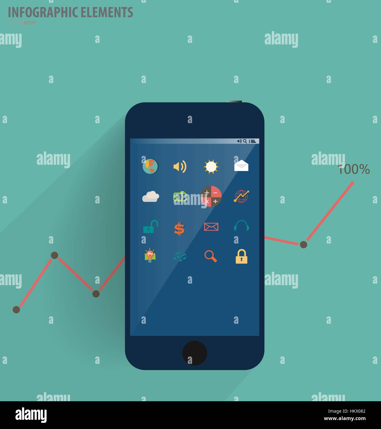 Infographic design template - modern touchscreen device with ...